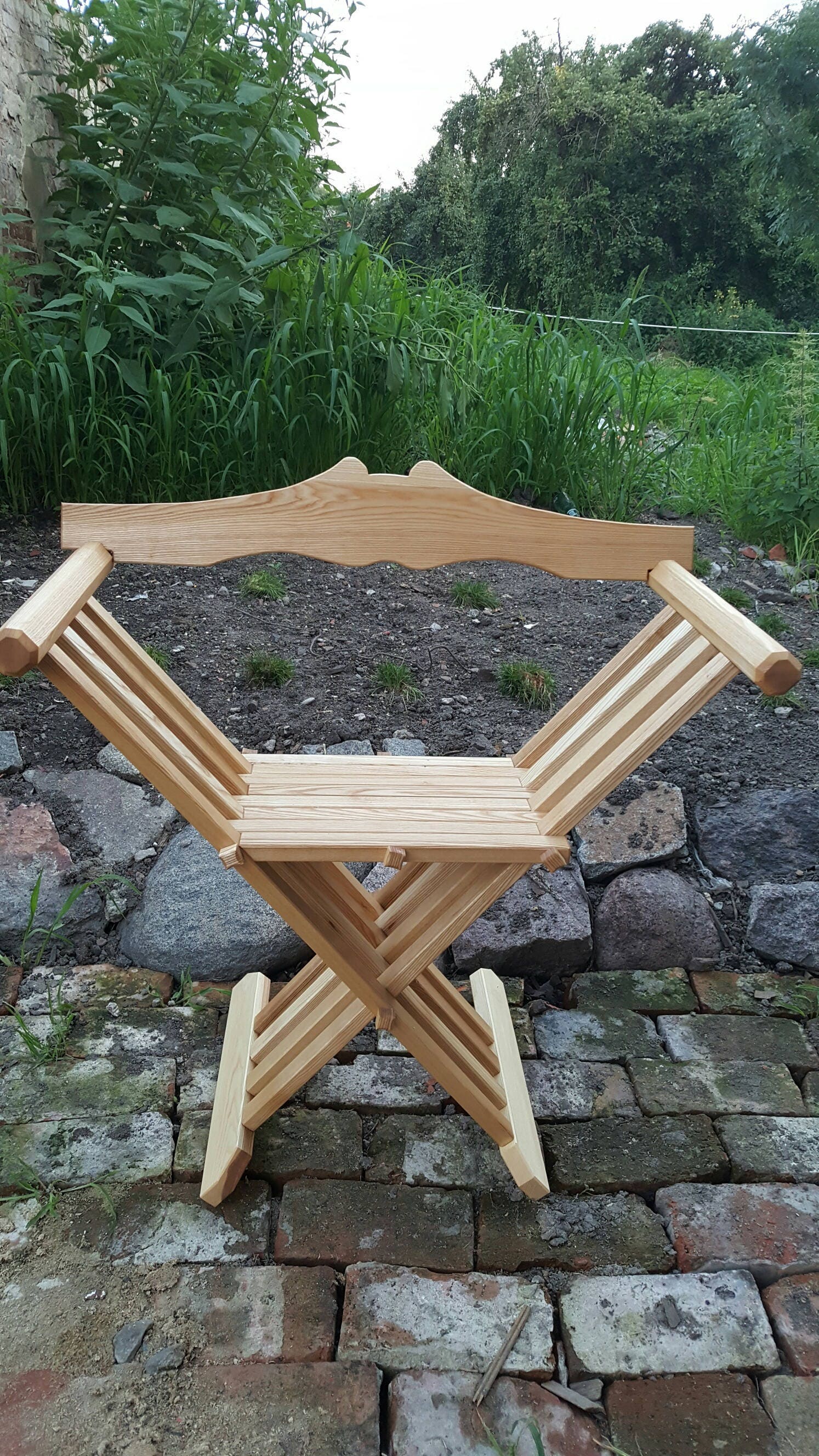 Simple Medieval Folding Chair With Backseat - Etsy