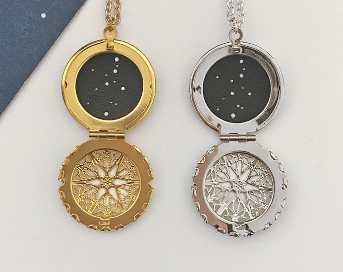 CANCER LOCKET. Cancer Star Sign Locket / Celestial / - Etsy