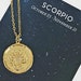SCORPIO Vintage Medallion Necklace // Zodiac Star Sign Scorpio | Etsy