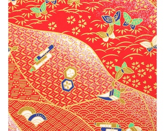 Japanese Yuzen Chiyogami Washi Paper - Origami Gold Wave Japanese Paper ...