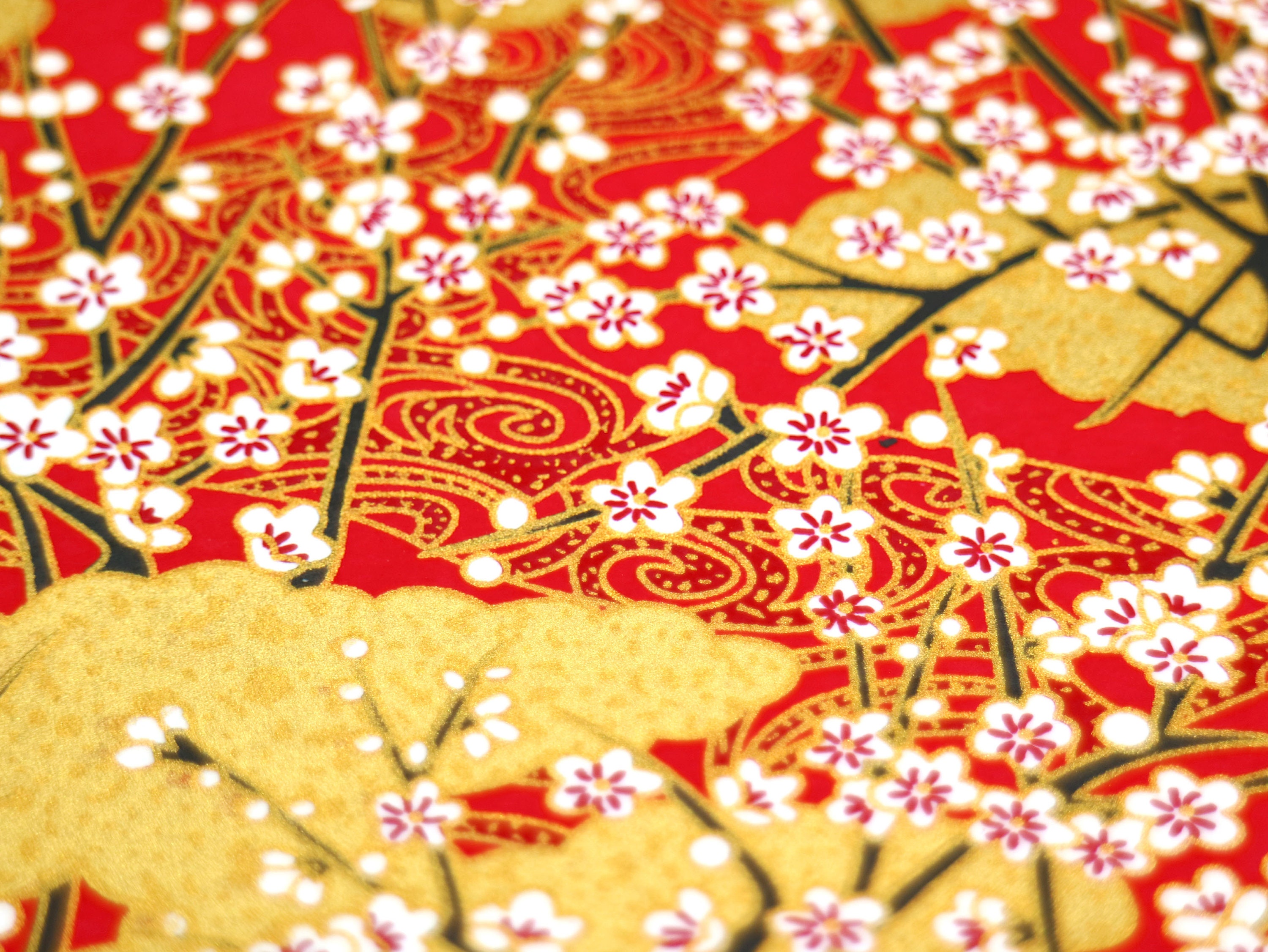 Japanese Yuzen Chiyogami Washi Paper 14x14cm Cherry Blossom | Etsy