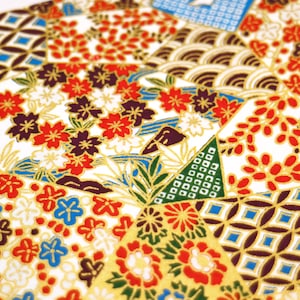 Japanese Yuzen Chiyogami Washi Paper - Multi Coloured Japanese Print ...