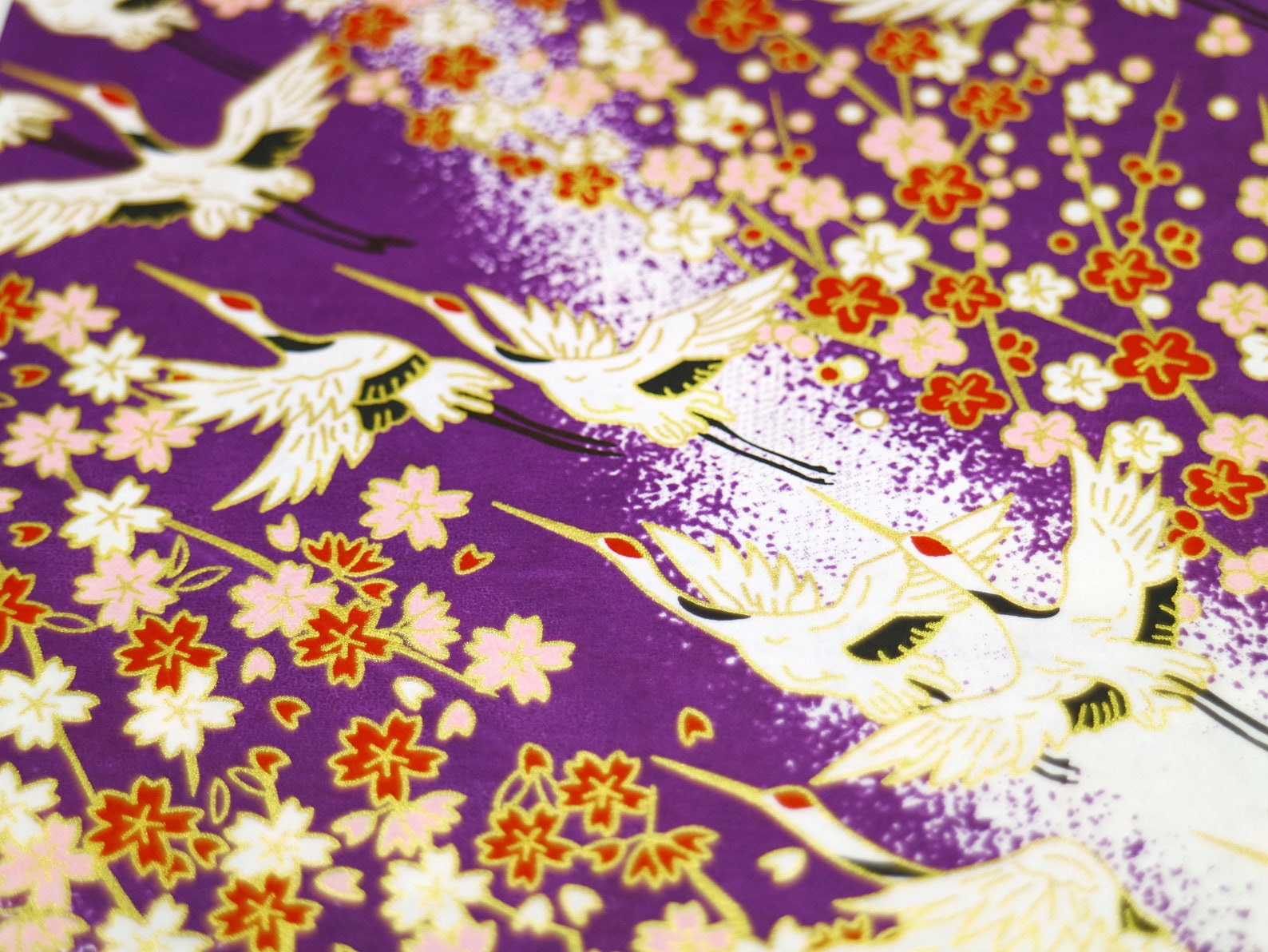 Japanese Yuzen Chiyogami Washi Paper 14x14cm White cranes on | Etsy