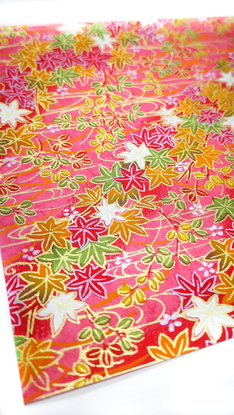 Japanese Yuzen Chiyogami Washi Paper Maple Leaf on Orange - Etsy