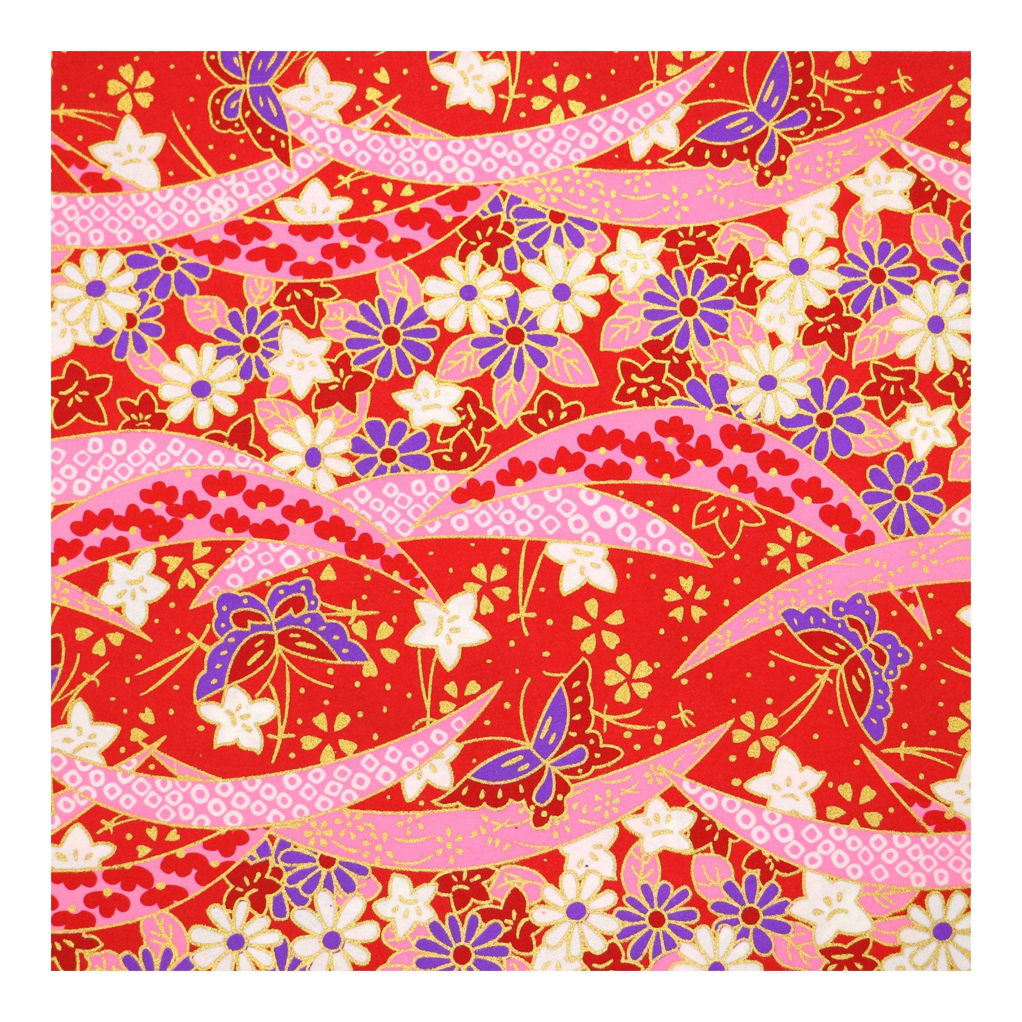 Japanese Yuzen Chiyogami Washi Paper 14x14cm Purple | Etsy