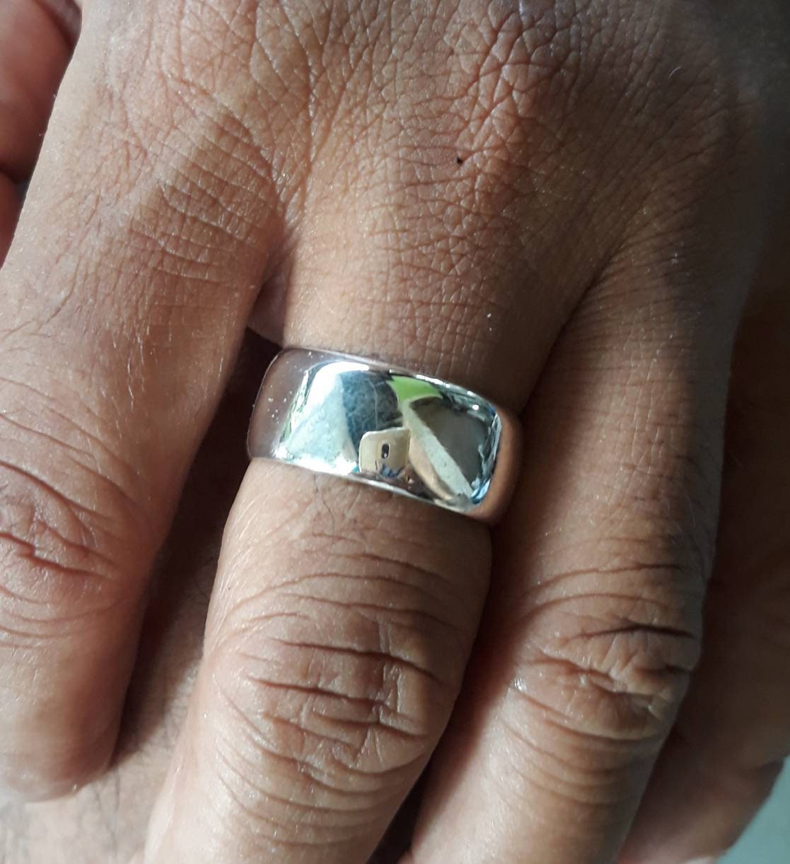 Sterling Silver 925 Ring Plain Polish Round 10 Mm Thick 1.8 - Etsy