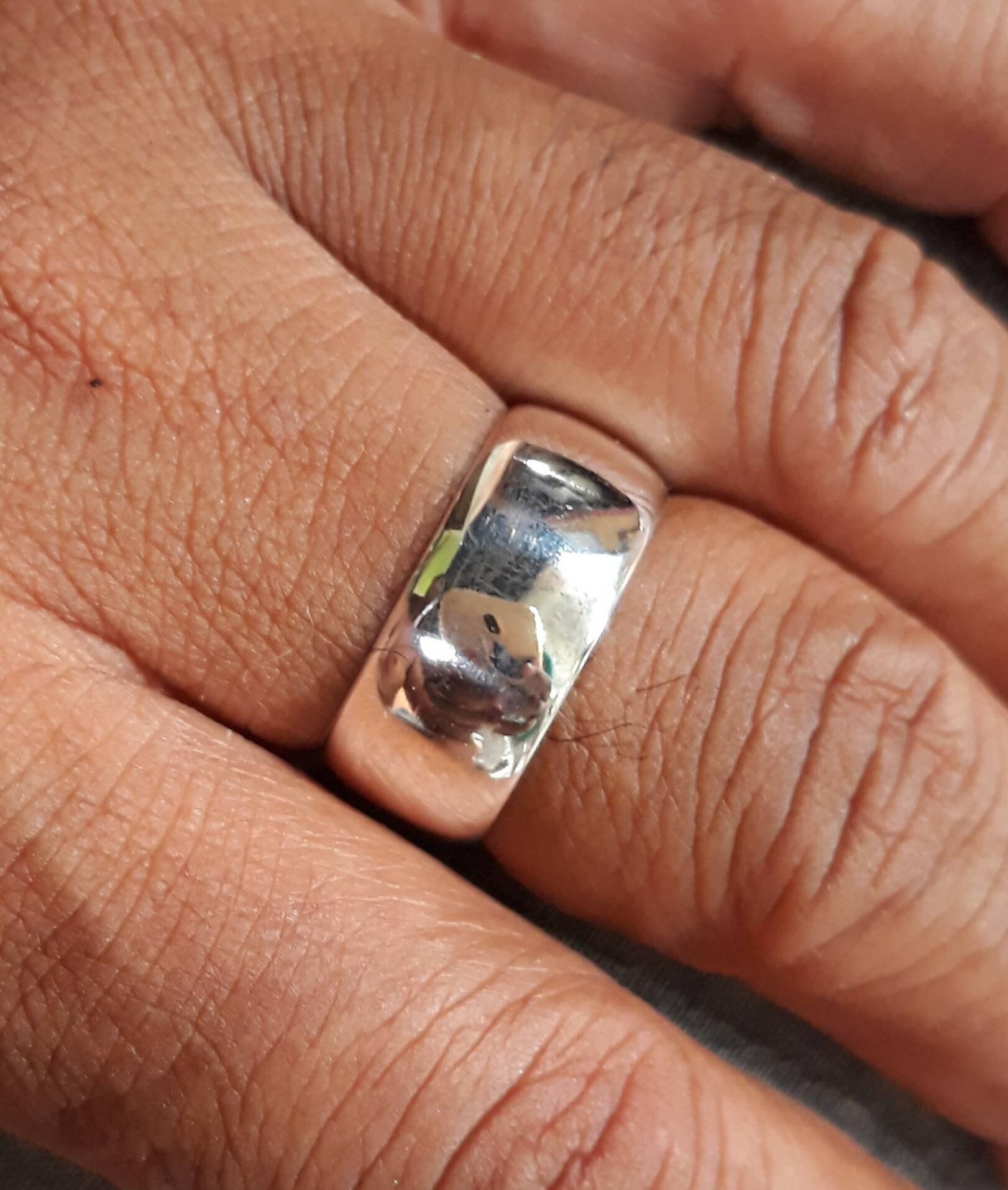 Sterling Silver 925 Ring Plain Polish Round 10 Mm Thick 1.8 - Etsy