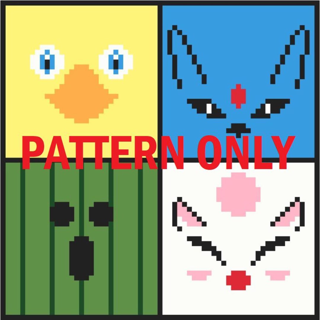 Final Fantasy Faces PATTERN - Etsy