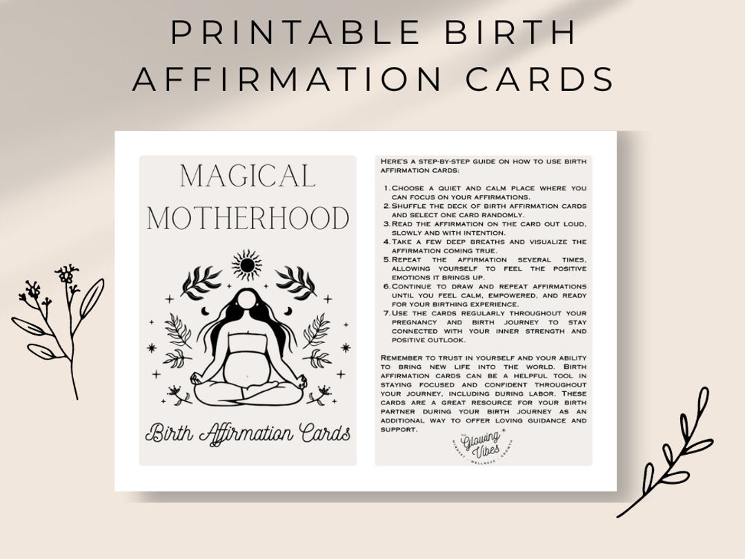 Birth Affirmation Printable Flashcards - Etsy