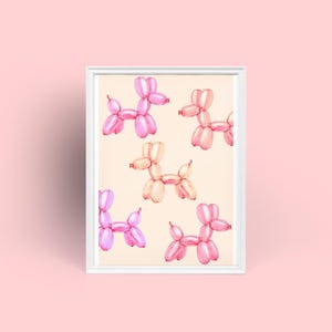 Balloon Dog Art Poster, Cute Pop Art Matte Print, Vertical Wall Decor ...