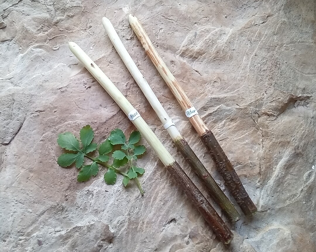 3 Magic Wands Alder Hazel Willow, Magic Wand, Hand Carved Wand, Witches ...