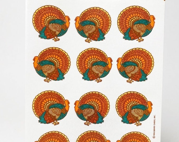 Vintage Ambassador Turkey Sticker Sheet by Hallmark - 80s - Fall ...