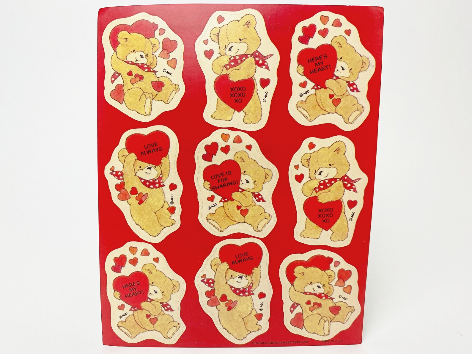 Vintage Teddy Bear Sticker Sheet 80s American Greeting - Etsy