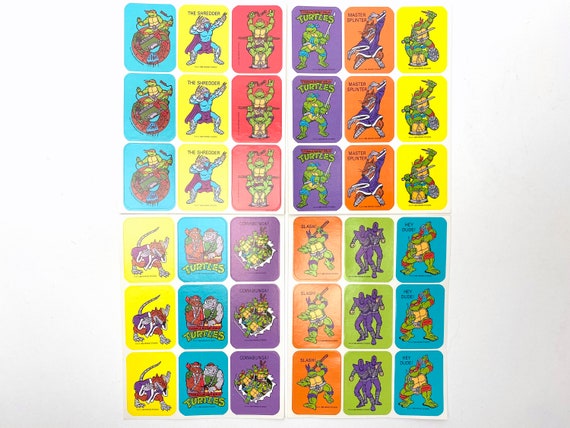 Vintage Teenage Mutant Ninja Turtles Sticker Sheet Your | Etsy