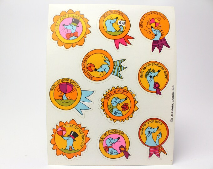 Vintage Seals Sticker Sheet by Hallmark - Seal of Excellent, Praise ...