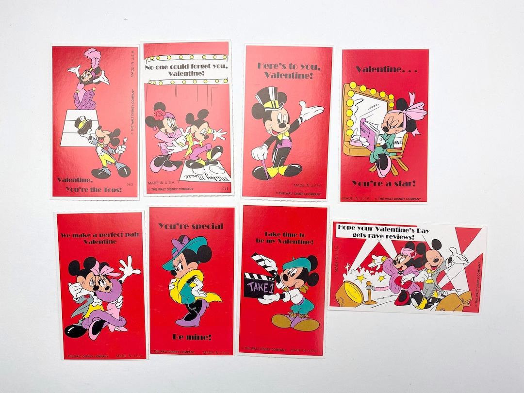 Vintage Mickey Mouse Valentine Cards - Choose a Set - Disney Movie Star ...