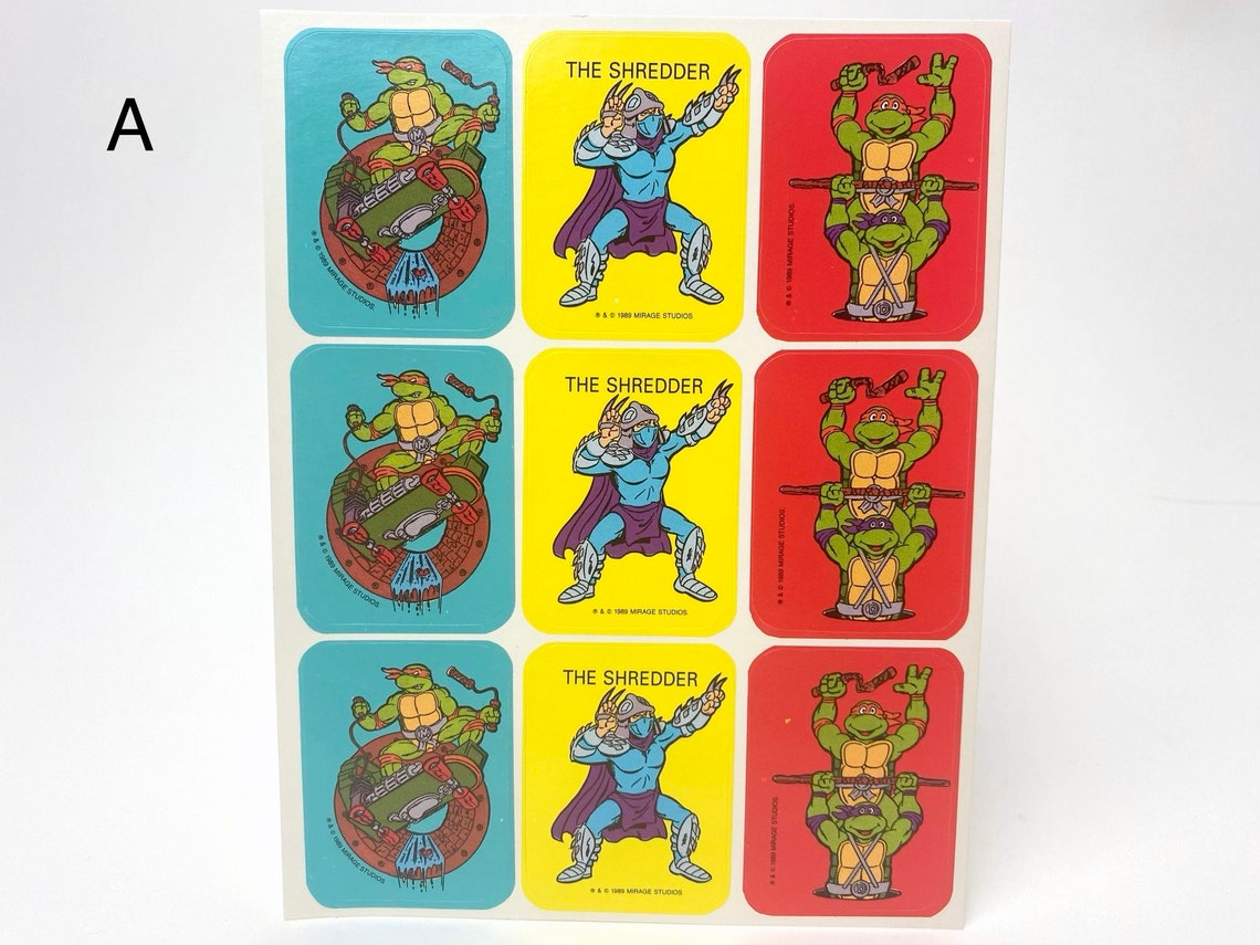Vintage Teenage Mutant Ninja Turtles Sticker Sheet Your | Etsy
