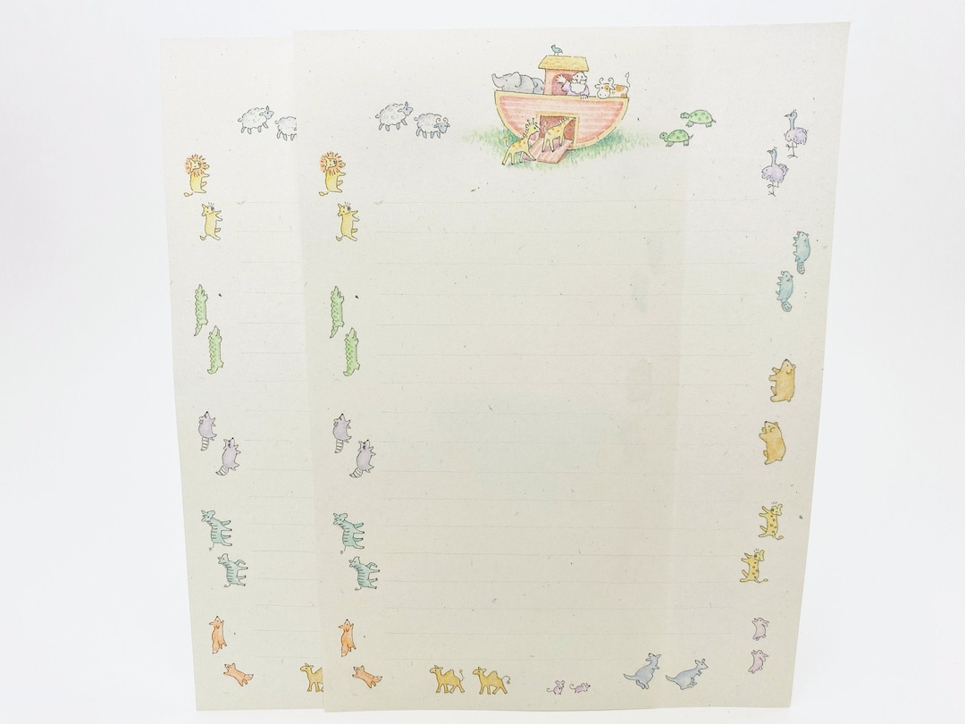 Vintage Noah's Ark & Animals Stationery Set by Hallmark - Mini Letter ...