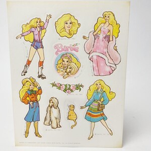Vintage 80s 90s Barbie Sticker Sheet - Hallmark, Ambassador, Party ...