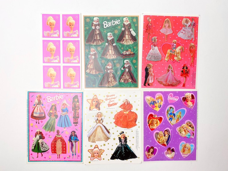 Vintage 80s 90s Barbie Sticker Sheet - Hallmark, Ambassador, Party ...