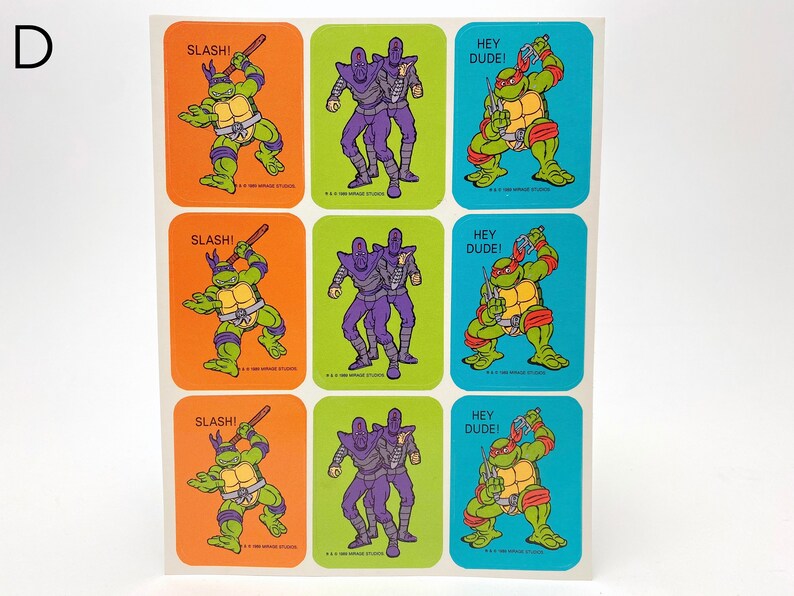 Vintage Teenage Mutant Ninja Turtles Sticker Sheet Your | Etsy