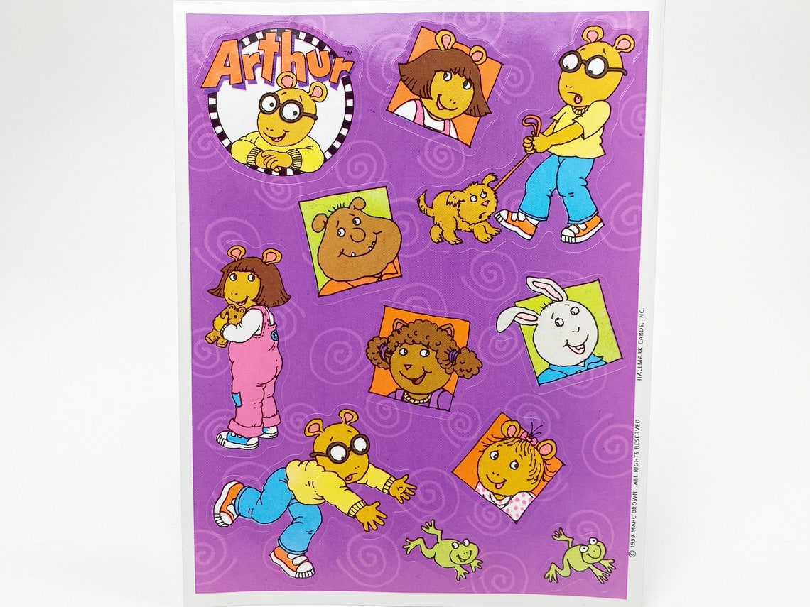 Vintage Arthur Sticker Sheet by Hallmark 90s Cartoon Show | Etsy