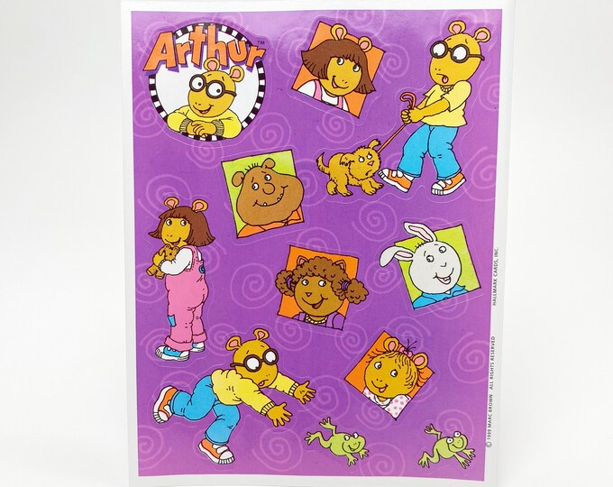 Vintage Arthur Sticker Sheet by Hallmark 90s Cartoon Show - Etsy