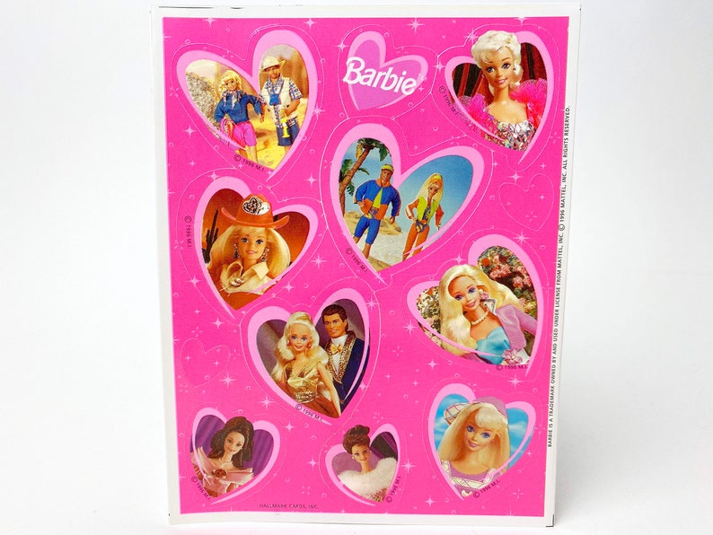 Vintage 80s 90s Barbie Sticker Sheet Hallmark Ambassador - Etsy