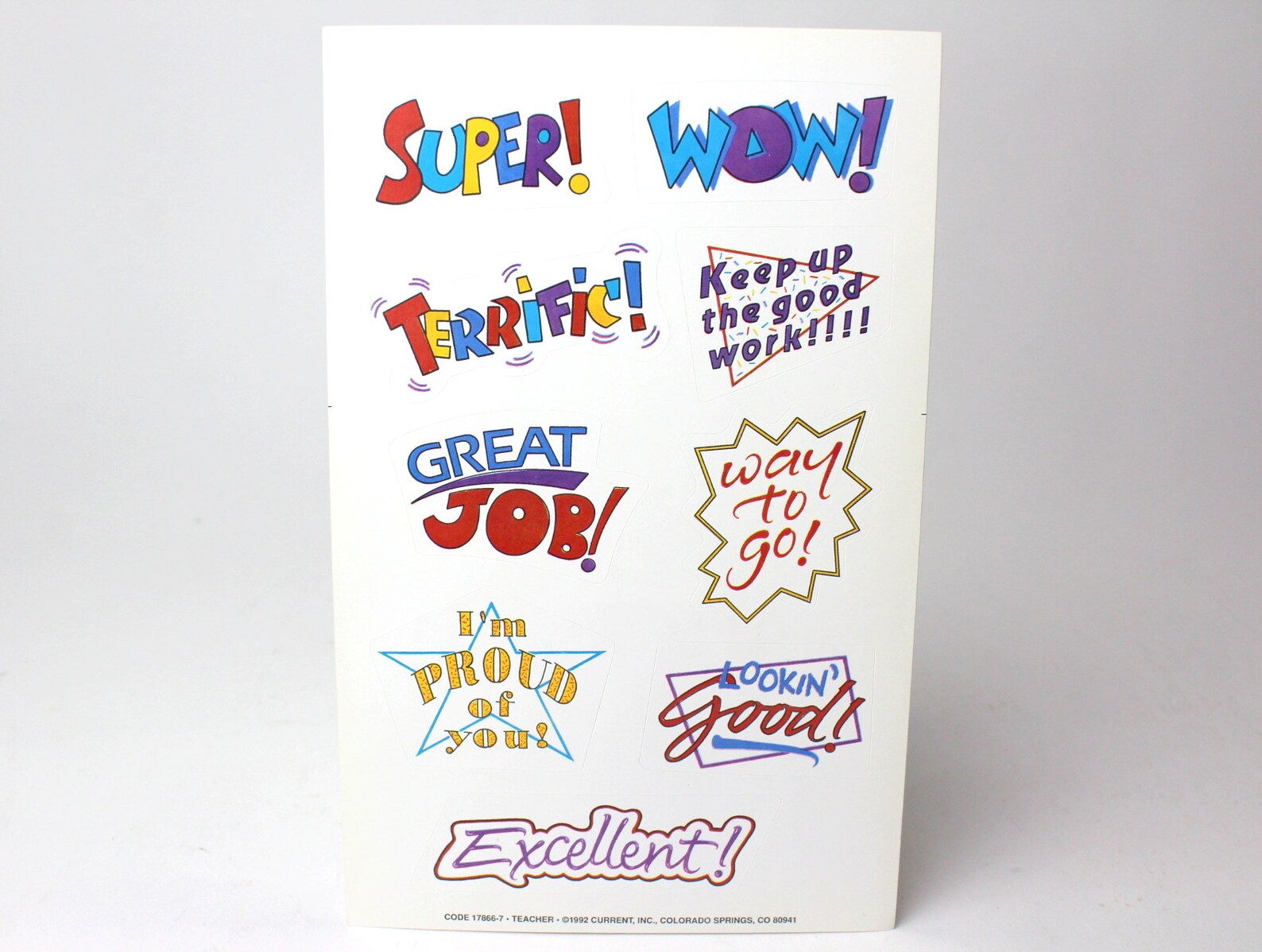 Vintage Current Inc Large Sticker Sheet - Excellent! Wow! Good Job ...