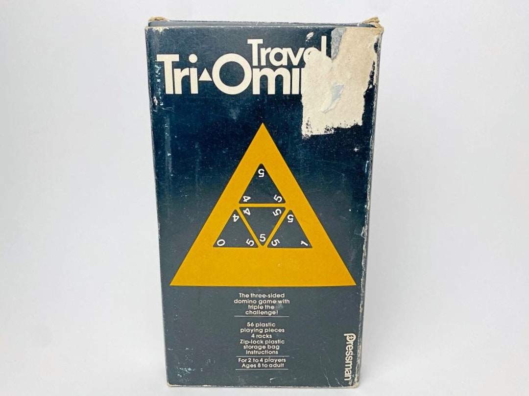 Vintage Tri-ominos Travel Game by Pressman - Pocket Size - Flip-open 3 ...
