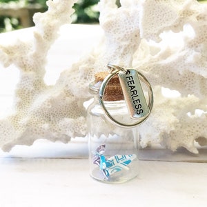 Key Chain With Origami Crane and Charm | Etsy