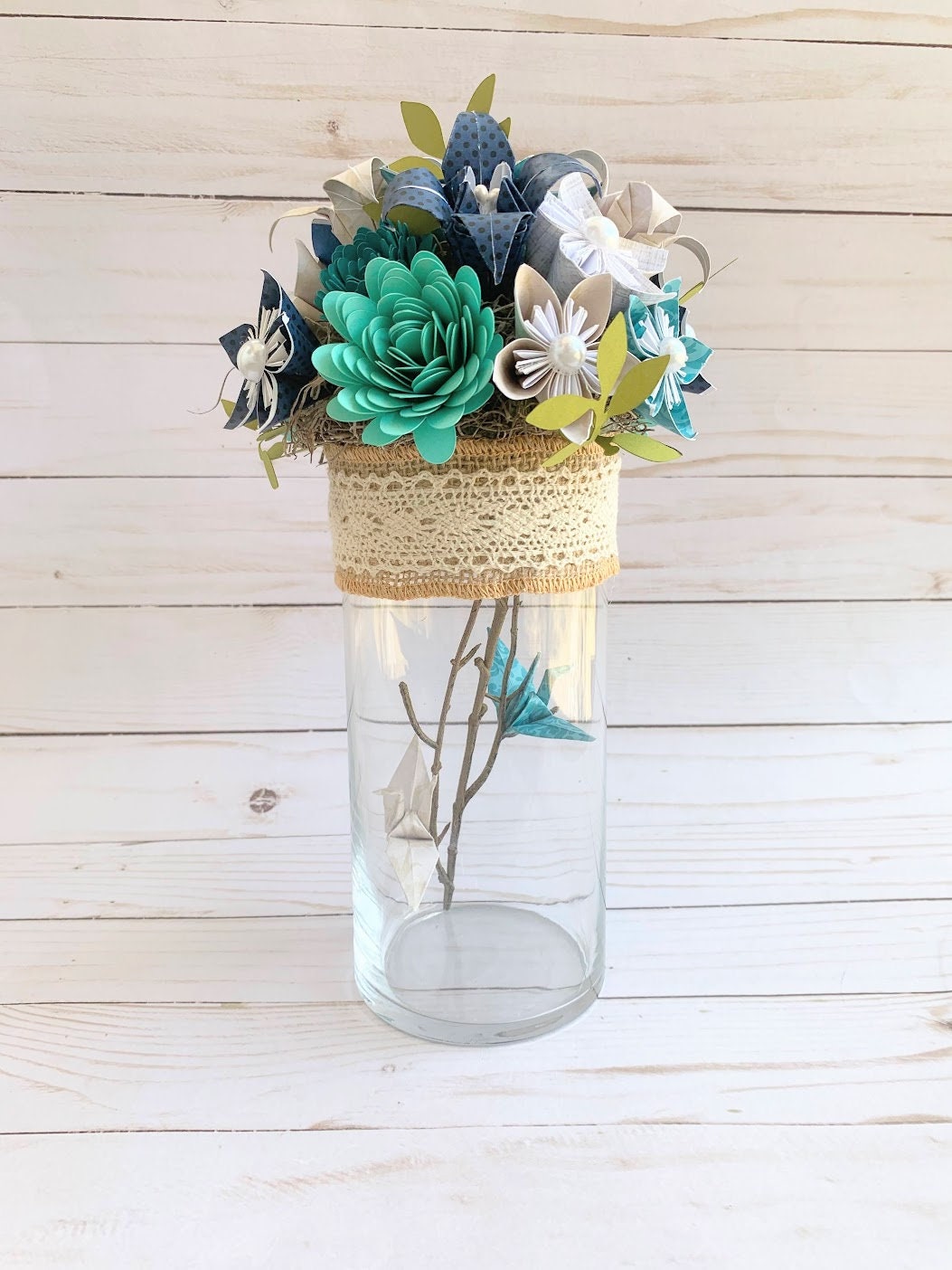 Wedding and Event Centerpiece Paper Origami Flowers, Book Page Flowers ...