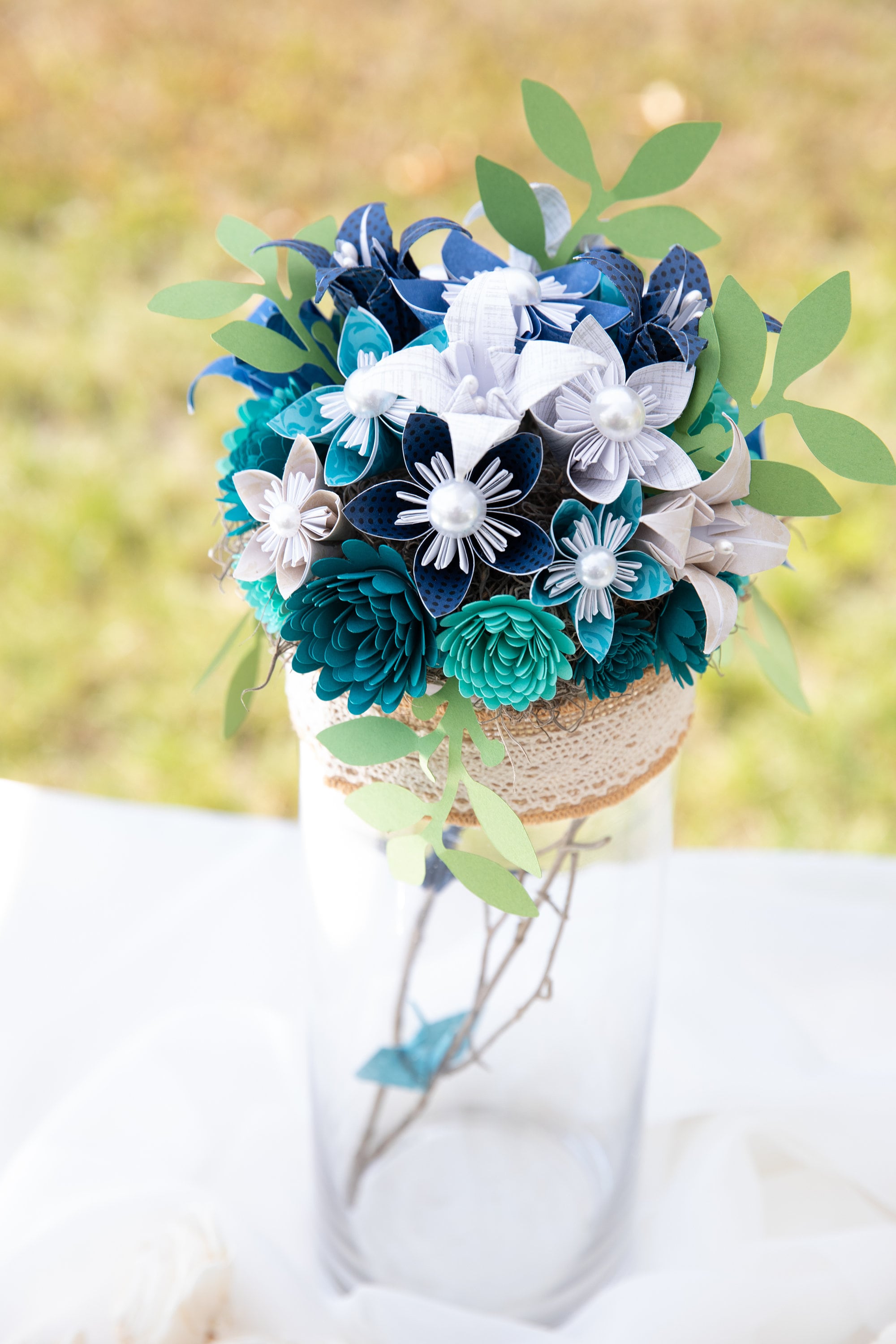 Wedding and Event Centerpiece Paper Origami Flowers, Book Page Flowers ...