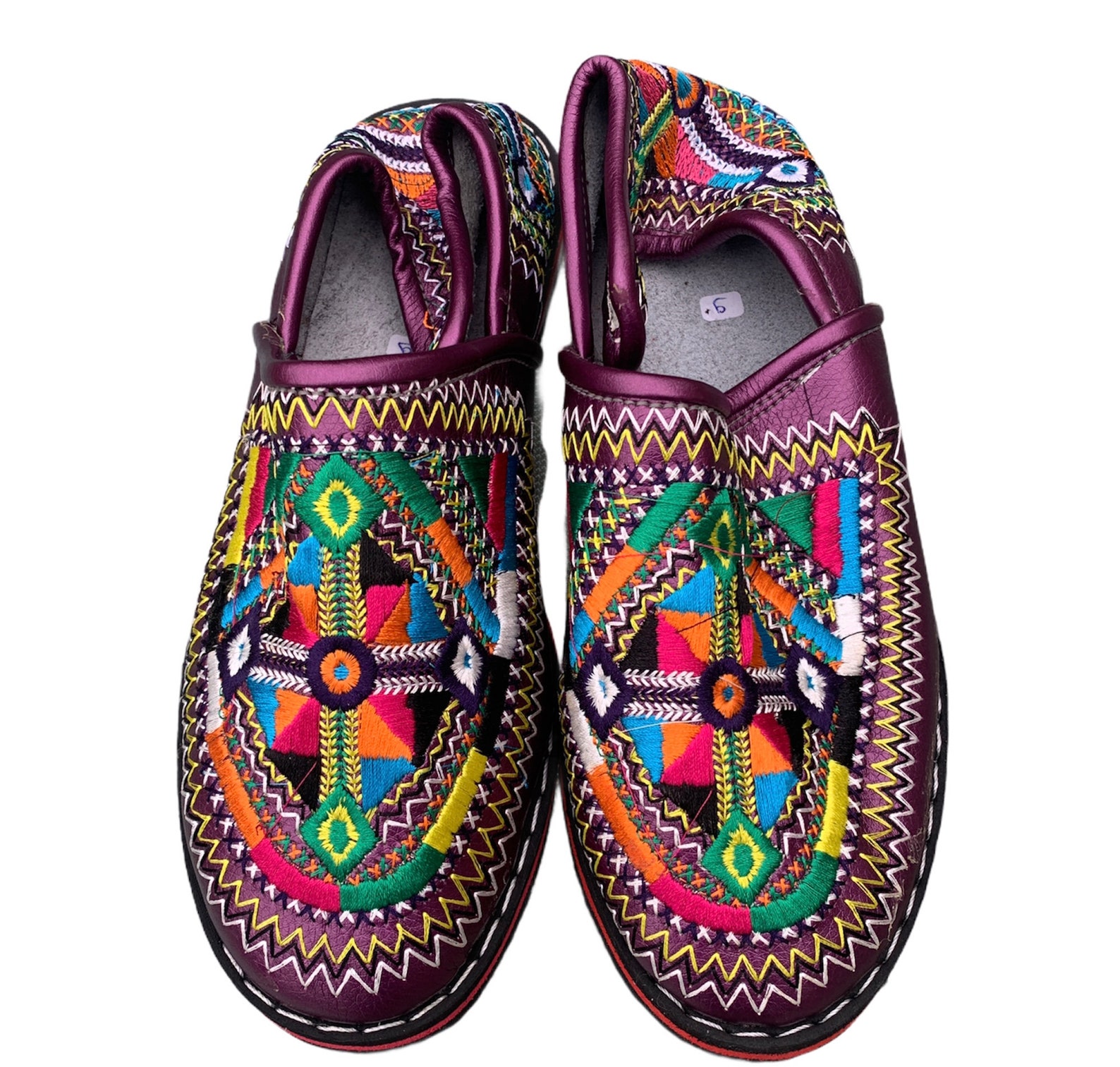 Moroccan Traditional Slippers, Embroidered Moroccan Babouche, Leather ...
