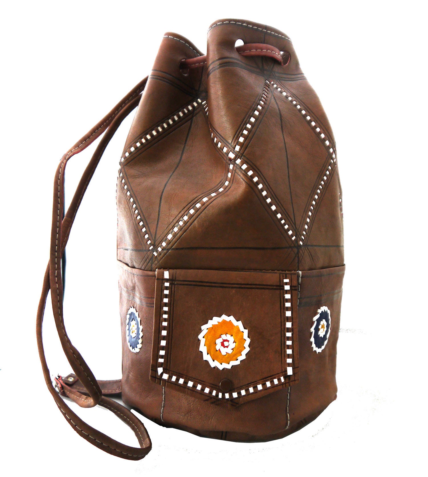 VINTAGE STYLE BAG Leather Shoulder Bag Duffle Bag - Etsy