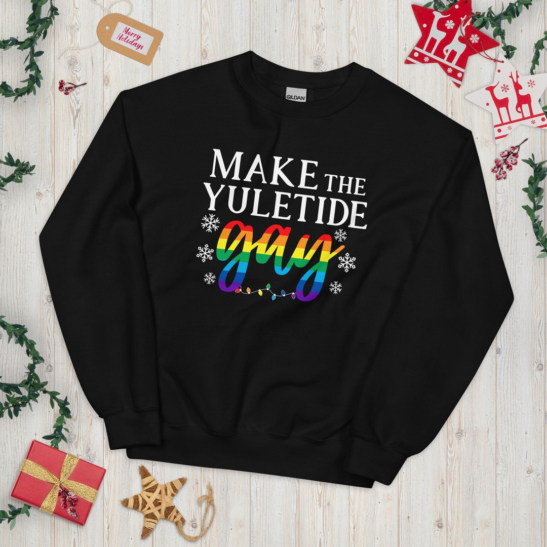 Colorful LGBT Funny Happy Holidays Festive Make the Yuletide Gay Funny ...