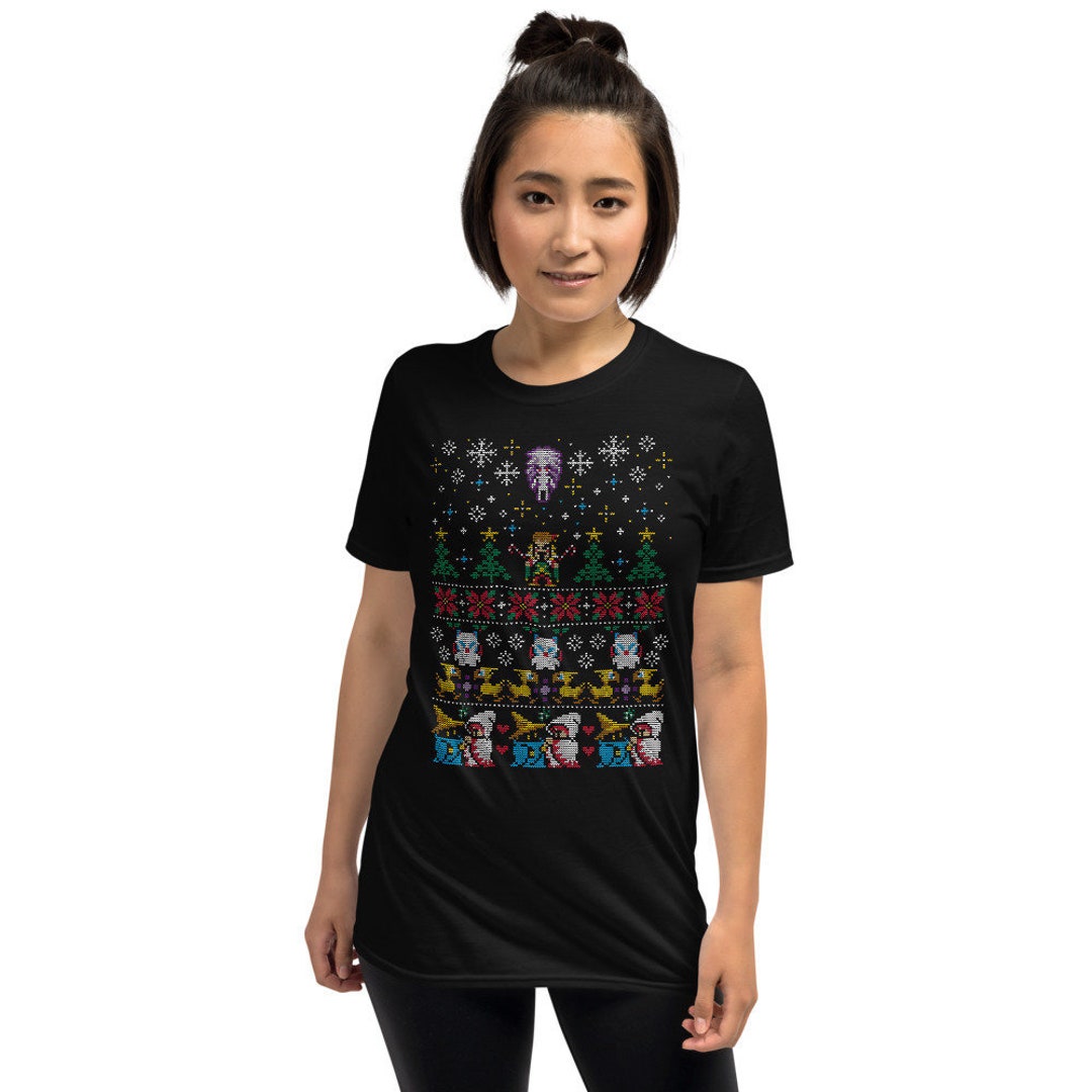 Cute Video Game Gaming Gamer Vintage RPG Winter Christmas Fantasy Black ...