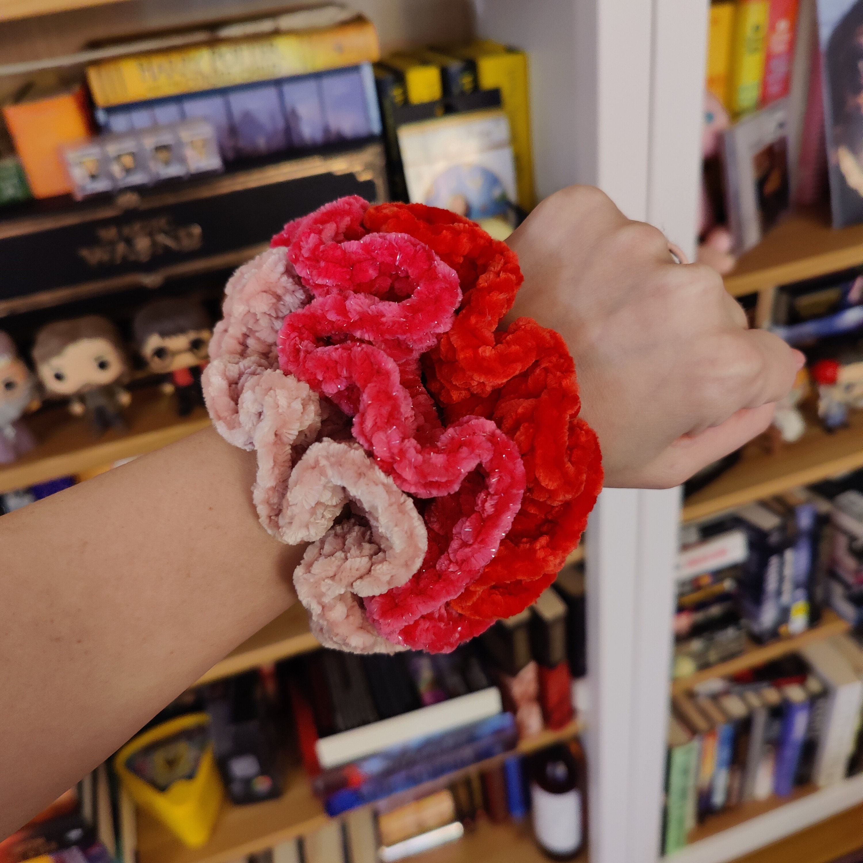 Valentine's Day Velvet Crochet Hair Scrunchies 3-pack, Handmade ...
