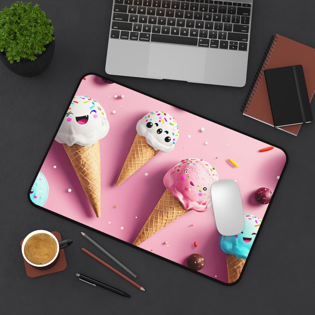Cute Ice Cream Desk Mat, Sweet Home Office Decor, Perfect for Kids ...