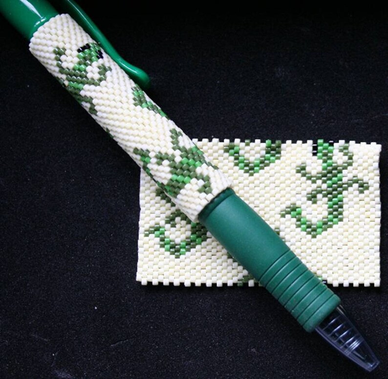 Geckos Even Count Peyote Pen Cover - Etsy