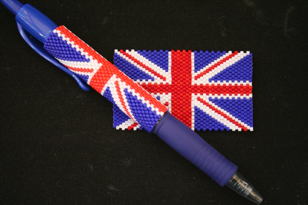 Union Jack Even Count Peyote Pen Cover - Etsy