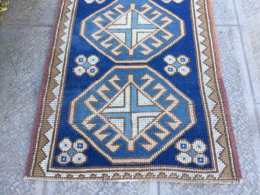Small Rug Blue Rug Wool Rug Bath Rugs Carpet Rug Bath | Etsy