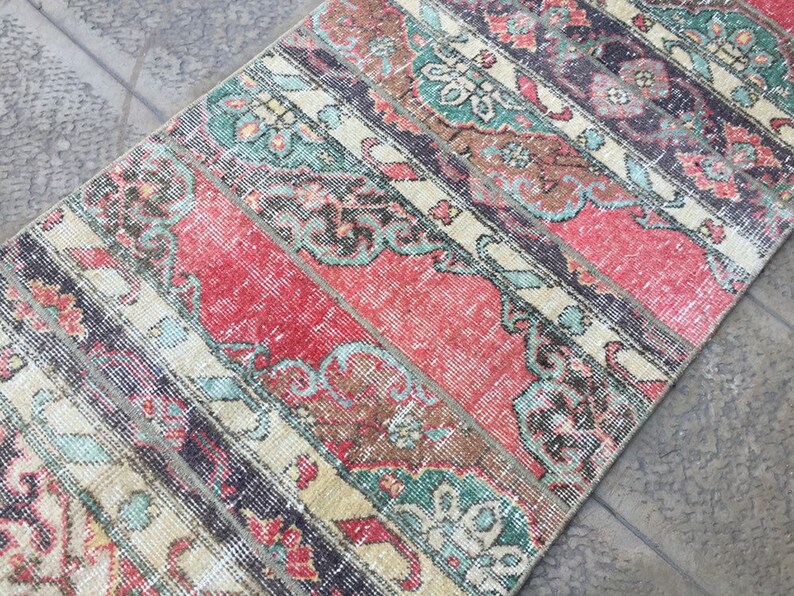 Muted Red Color Patchwork Rug Runner Decorative Home Decor - Etsy