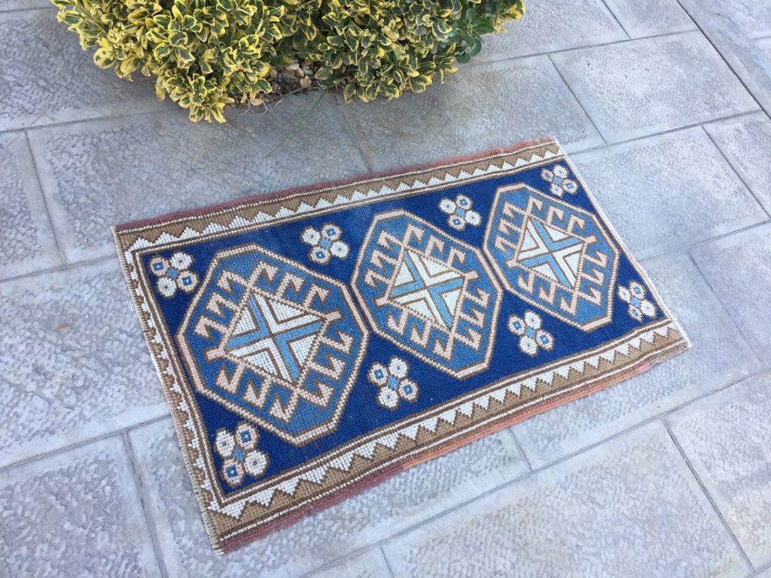 Small Rug, Blue Rug, Wool Rug, Bath Rugs, Carpet Rug, Bath Rug, Bath ...