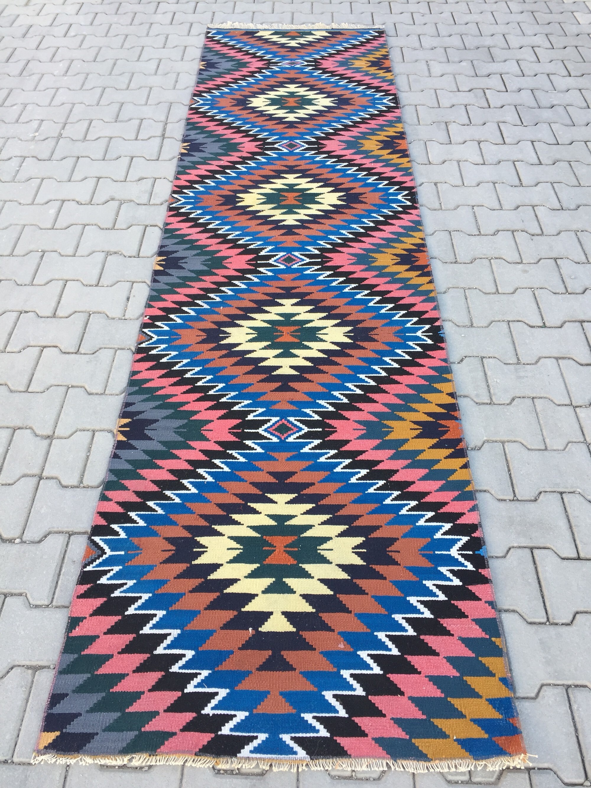 Rug RUNNER Blue Rug Blue Kilim Rug Runner Boho Rug | Etsy