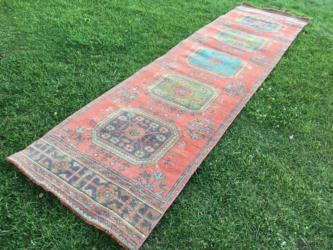 Muted Carpet Rug Runner Handmade Turkish Carpet Rug Home Living Area ...