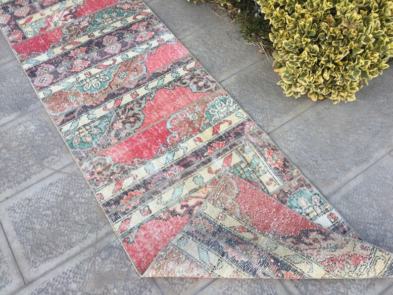 Muted Red Color Patchwork Rug Runner Decorative Home Decor - Etsy