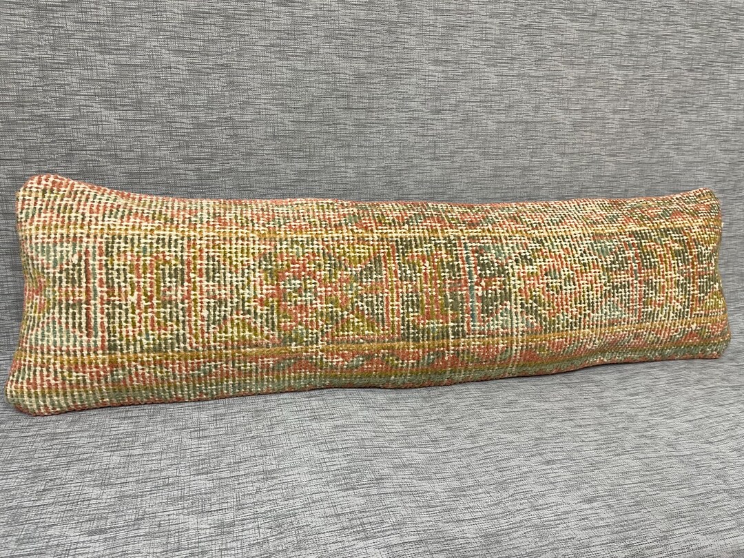 Extra Long Bed Pillow, Narrow Long Cushion Cover, Made of Antique ...