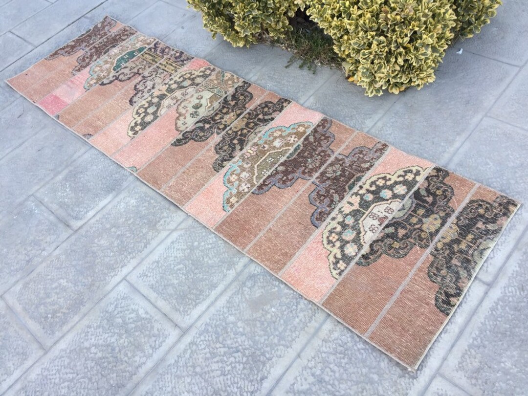 2.1 X 7.4 Ft Narrow Runner Rug, Runner Rug, Vintage Muted Carpet Runner ...