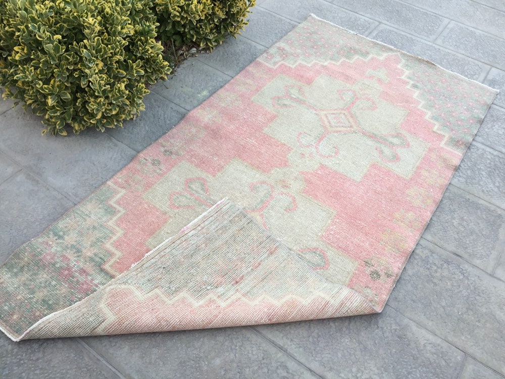 40X81 Inch Muted Pink Rug Oushak Rug Home Decor Rug | Etsy
